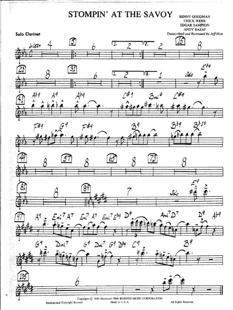 Stompin at the Savoy-Big Band | PDF