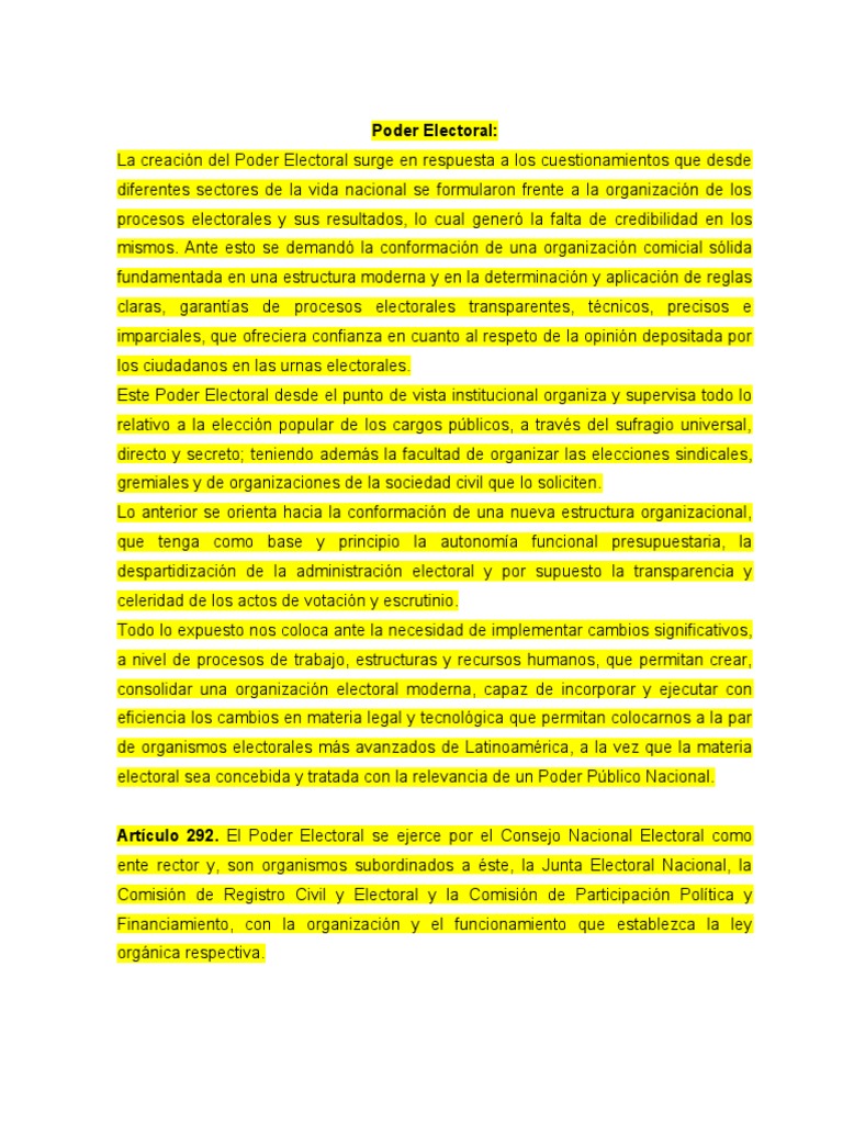Poder Electoral-1 | PDF | Elecciones | Votación