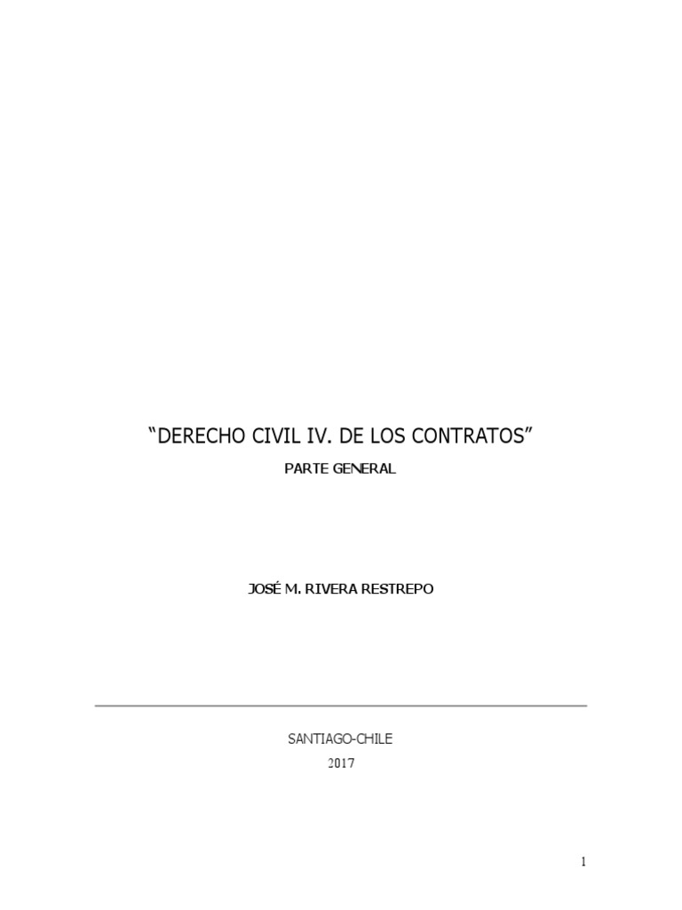 DERECHO CIVIL IV. Contratos Parte General. Jose Rivera | PDF | Derecho ...