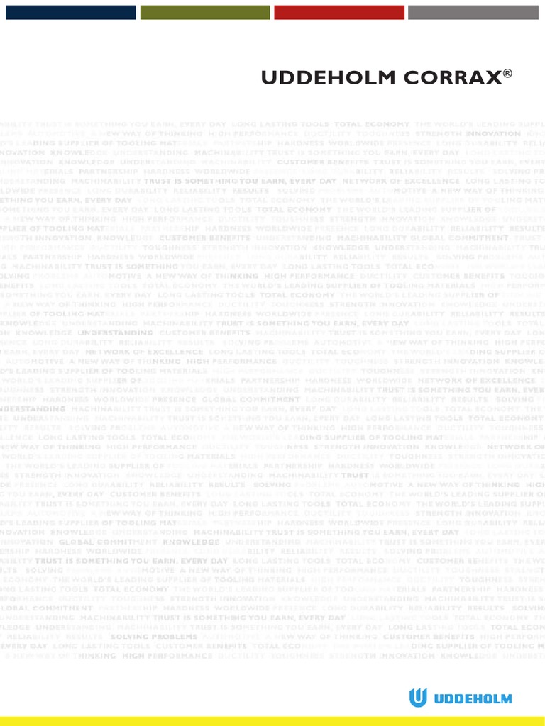 Uddeholm Corrax Catálogo Técnico | PDF | Acero | Tratamiento a base de ...