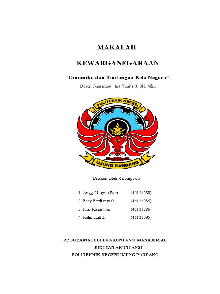 Makalah Dinamika dan Tantangan Bela Negara | PDF Makalah Dinamika dan Tantangan Bela Negara | PDF