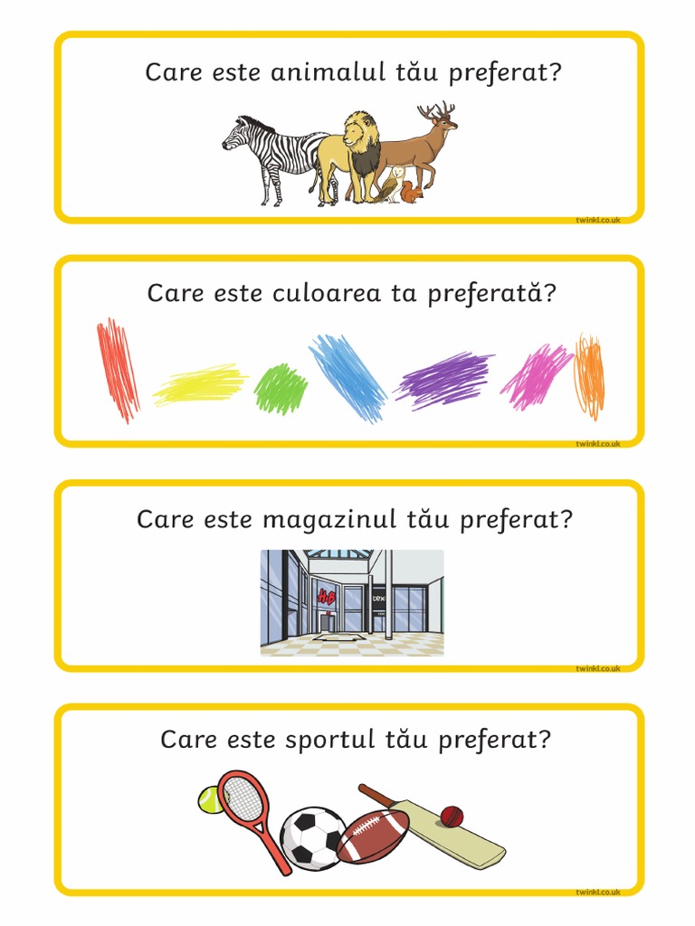 Intrebari Despre Preferinte - Cartonase | PDF