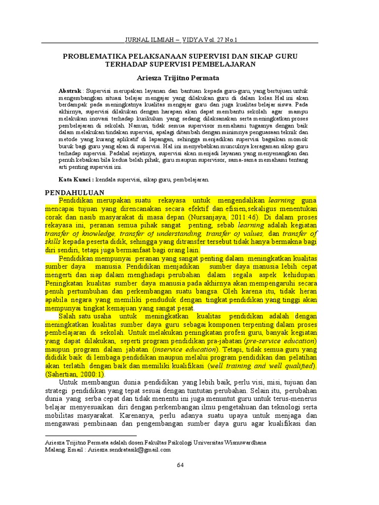 Problematika Supervisi | PDF