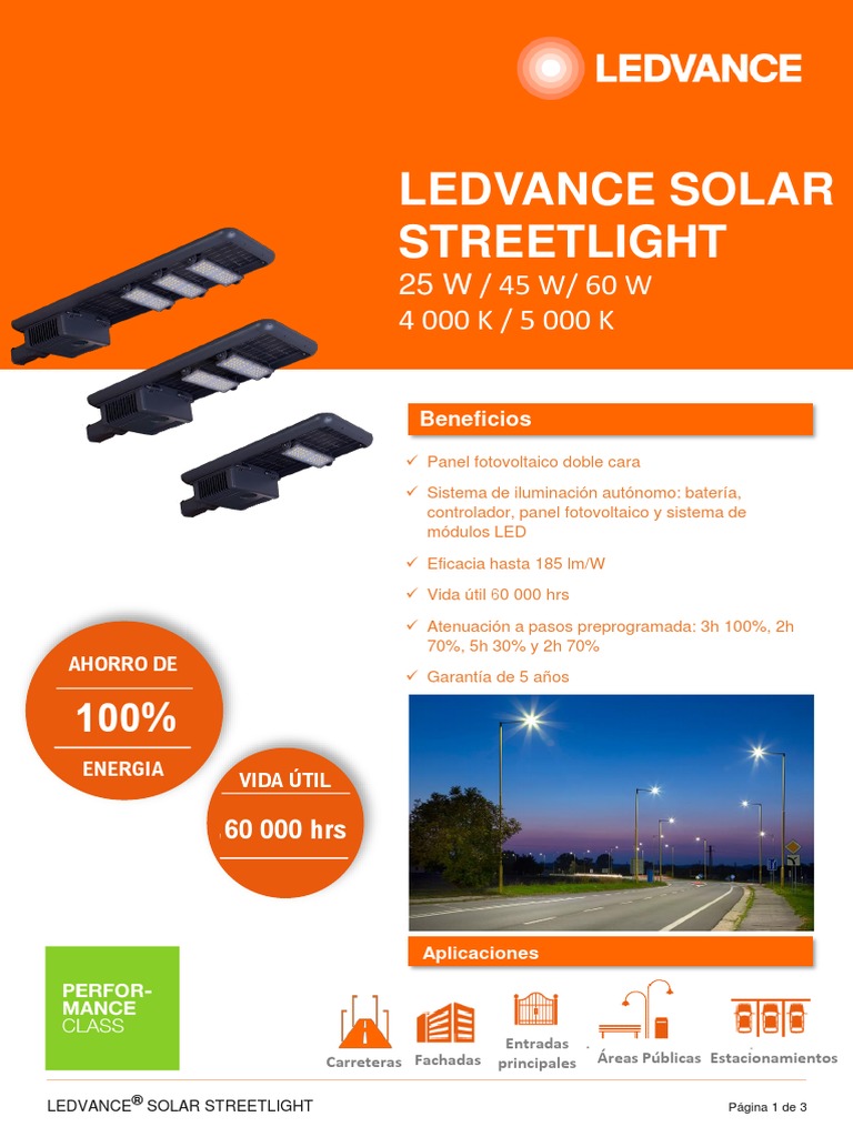 Ledvance® Solar Streetlight Latam | PDF | Diodo emisor de luz ...