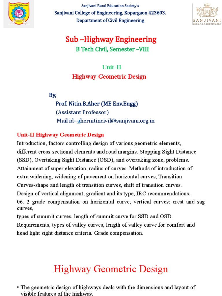 Highway Geometric Design | PDF | Road | Traffic