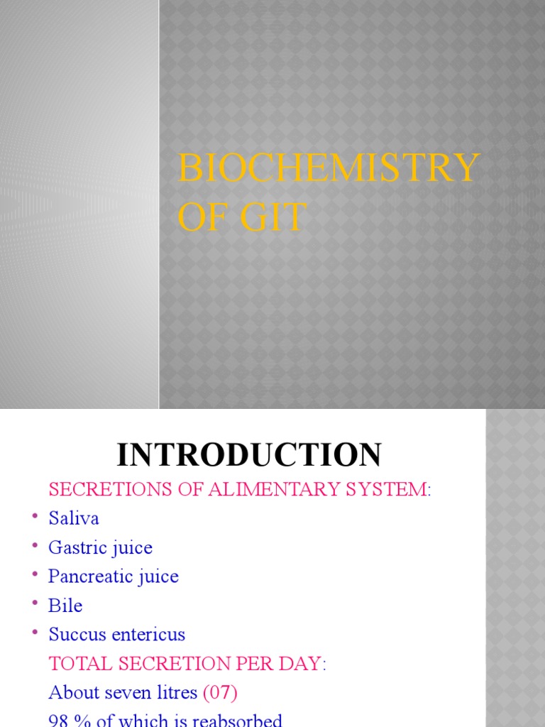 Biochemistry of Git | PDF | Bile | Digestion