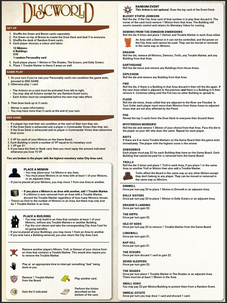 DISCWORLD Cheatsheet v2 | PDF | Ephemera | Gaming Devices