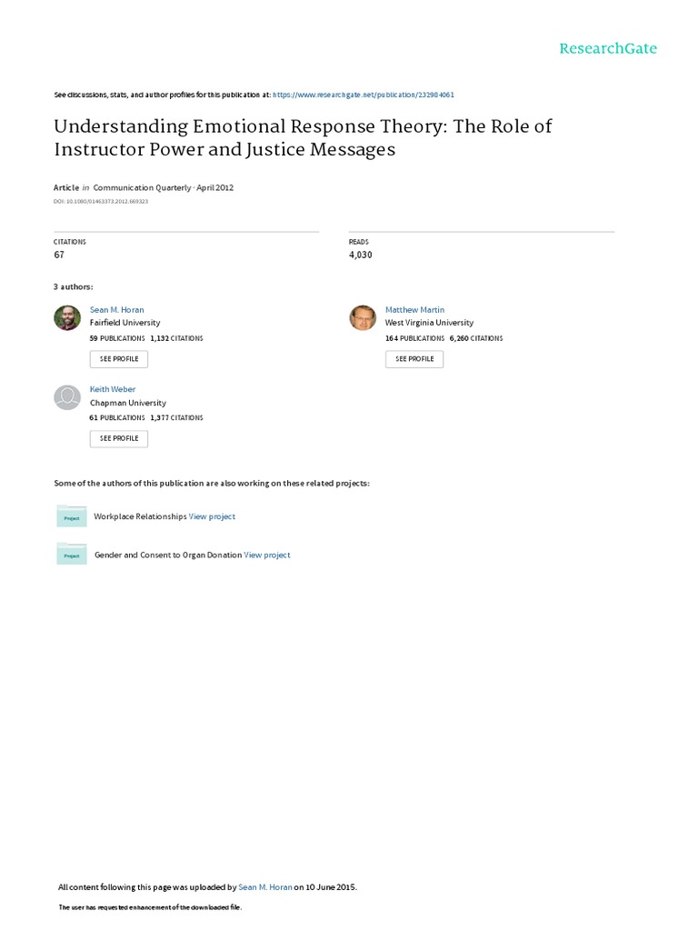 Understanding Emotional Response Theory: The Role of Instructor Power ...