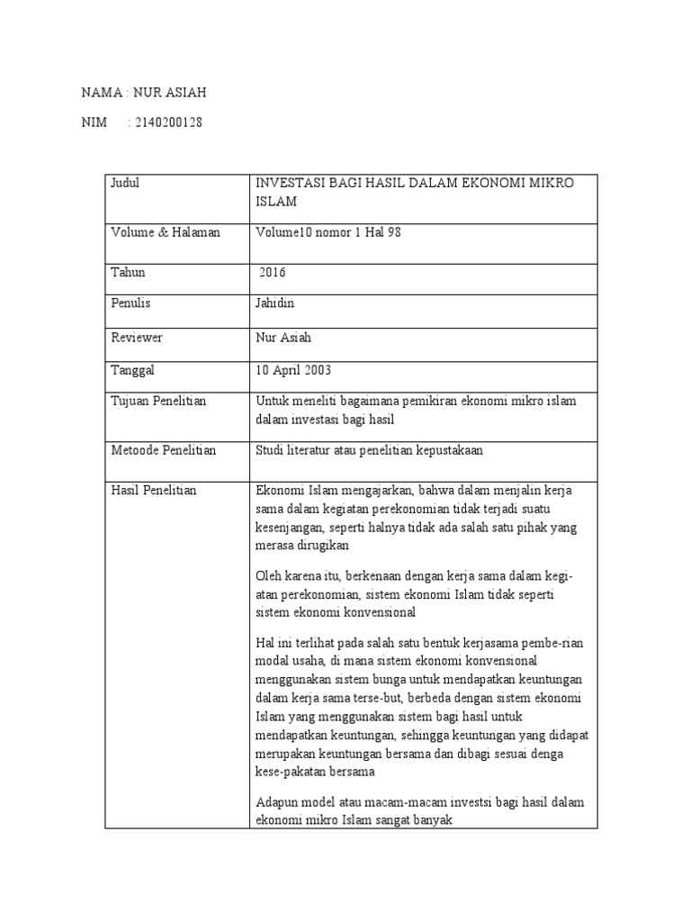 Tugas Mandiri Ekonomi Mikro Nur Asiah | PDF
