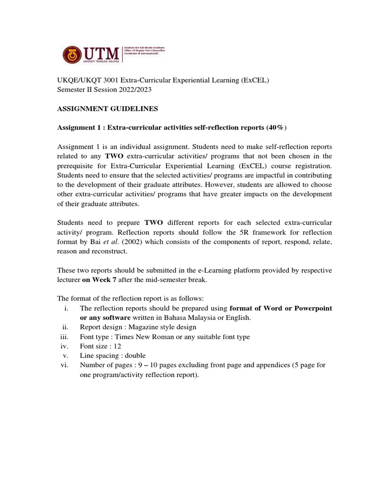 ExCEL - Assignment 1 Guidelines | PDF