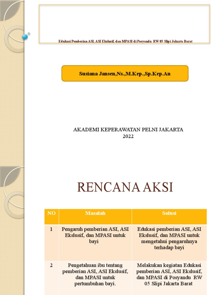 PPT NO. 32 Edukasi Pemberian ASI, ASI Ekslusif, Dan MPASI Di Posyandu ...