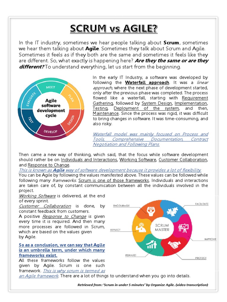 Scrum vs Agile: Key Differences Explained | PDF | Computers
