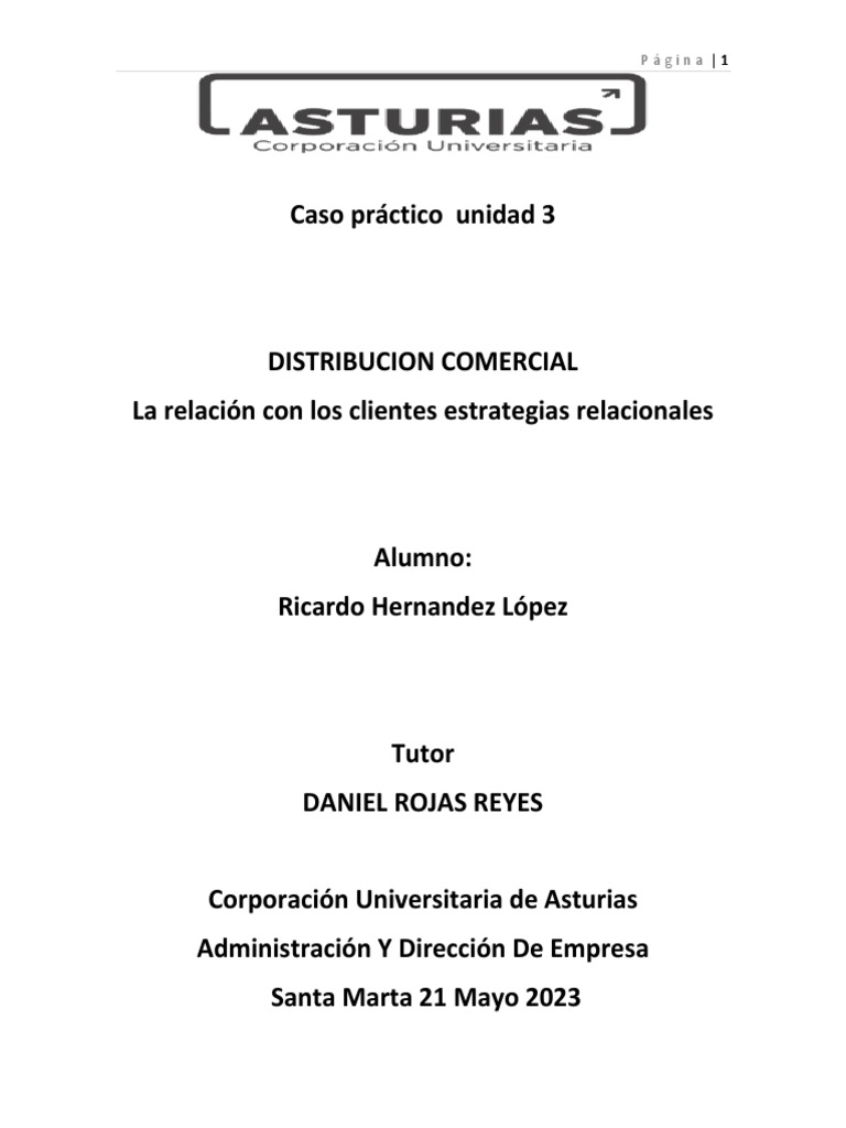 Caso Practico Unidad 3 Distribucion Comercial | PDF | Negocios económicos | Sector privado