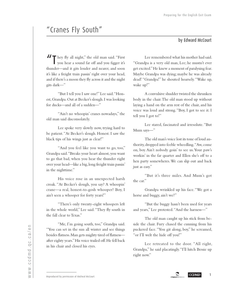 Cranes Fly South | PDF | Nature