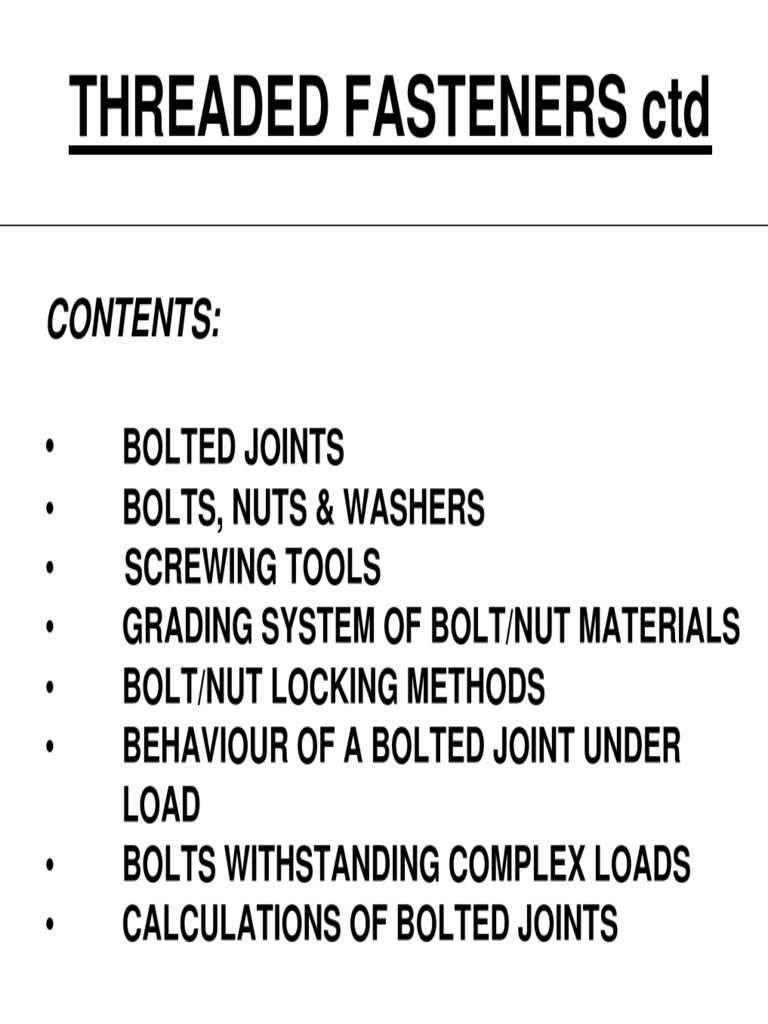 Fasteners Calculation | PDF