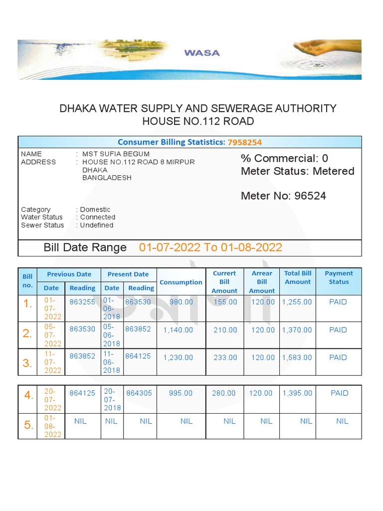 Water Bill | PDF