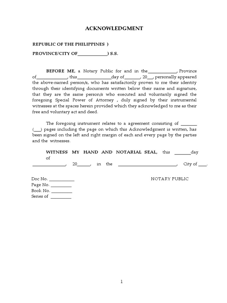 Acknowledgment Spa | PDF