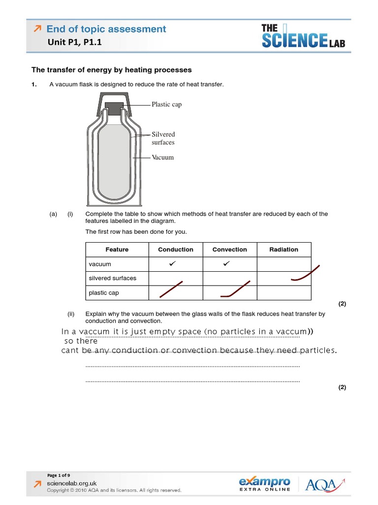 Unit P1, P1.1: The Transfer of Energy by Heating Processes | PDF | Heat Transfer | Heat