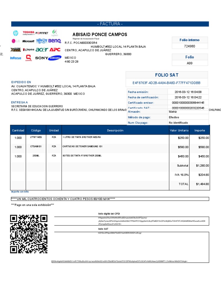 TIPOS DE FACTURA | PDF