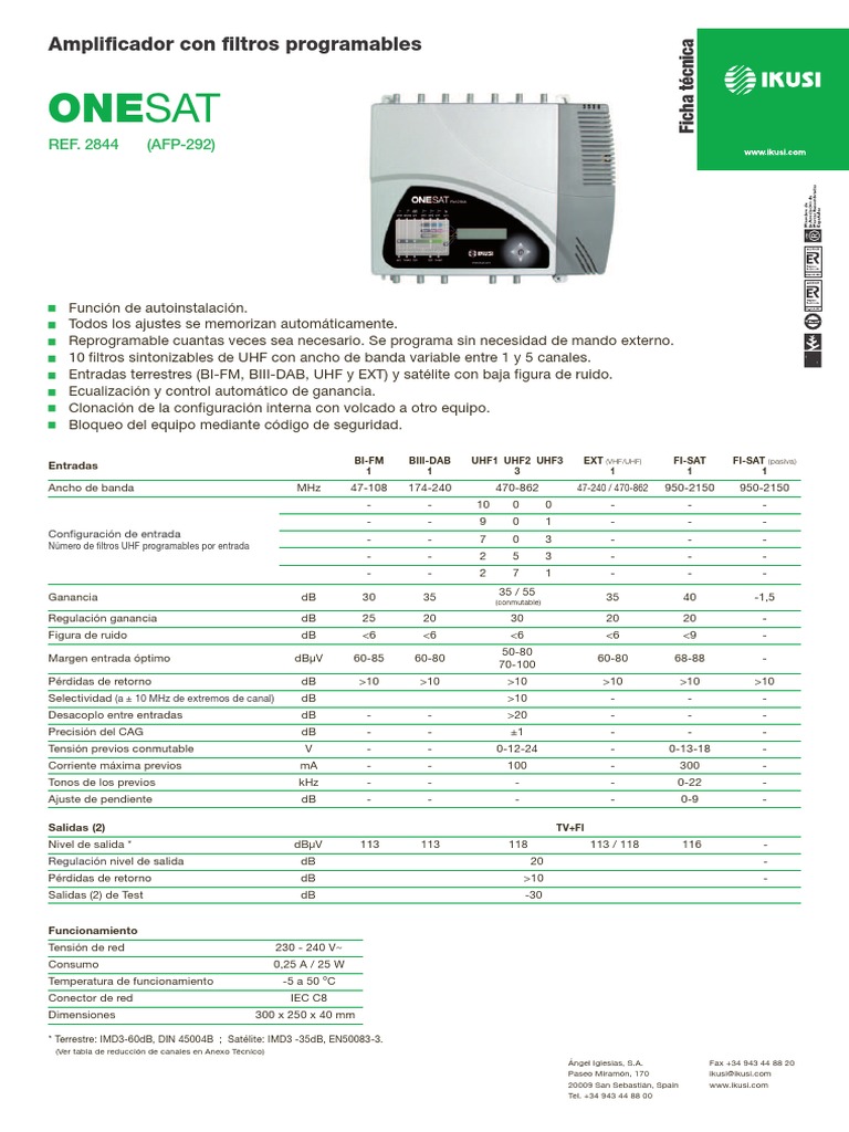 Ikusi Onesat | PDF | Tecnología de sonido | Inalámbrico