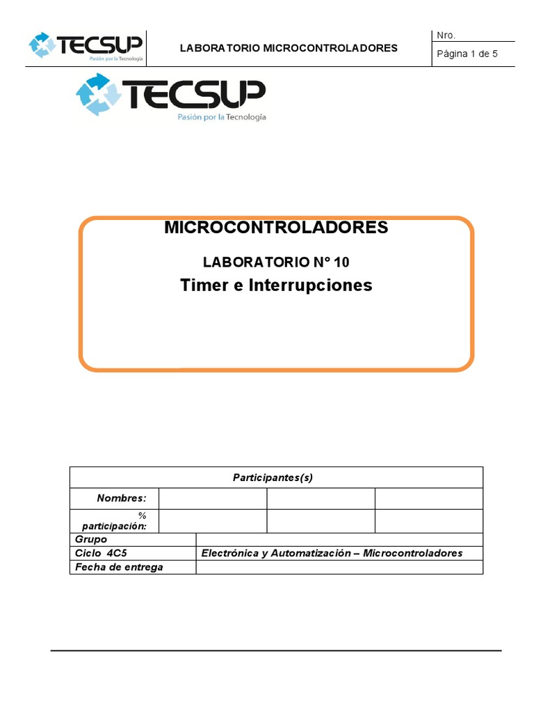 Laboratorio de Timer 0 en Microcontroladores | PDF | Microcontrolador ...