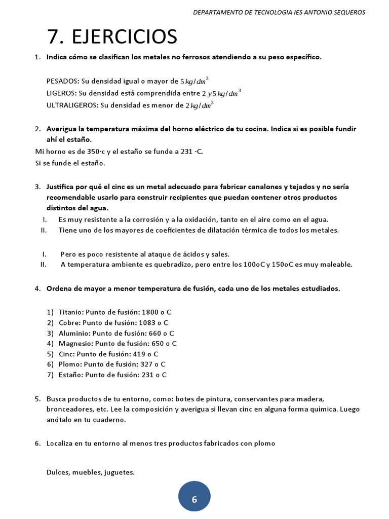 Tema 3. Metales No Ferrosos Preguntas | PDF | Bronce | Cobre