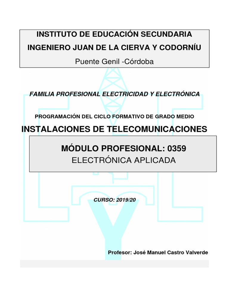 ProgramaciónDidácticaCFGM 1IT Electrónica Aplicada 2019-2020 | PDF ...