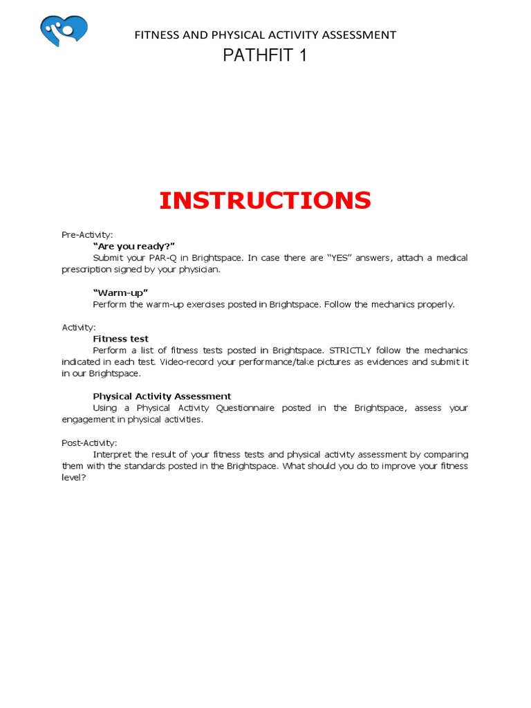 Pre-Test - Fitness and Physical Activity Mid Assessment | PDF ...