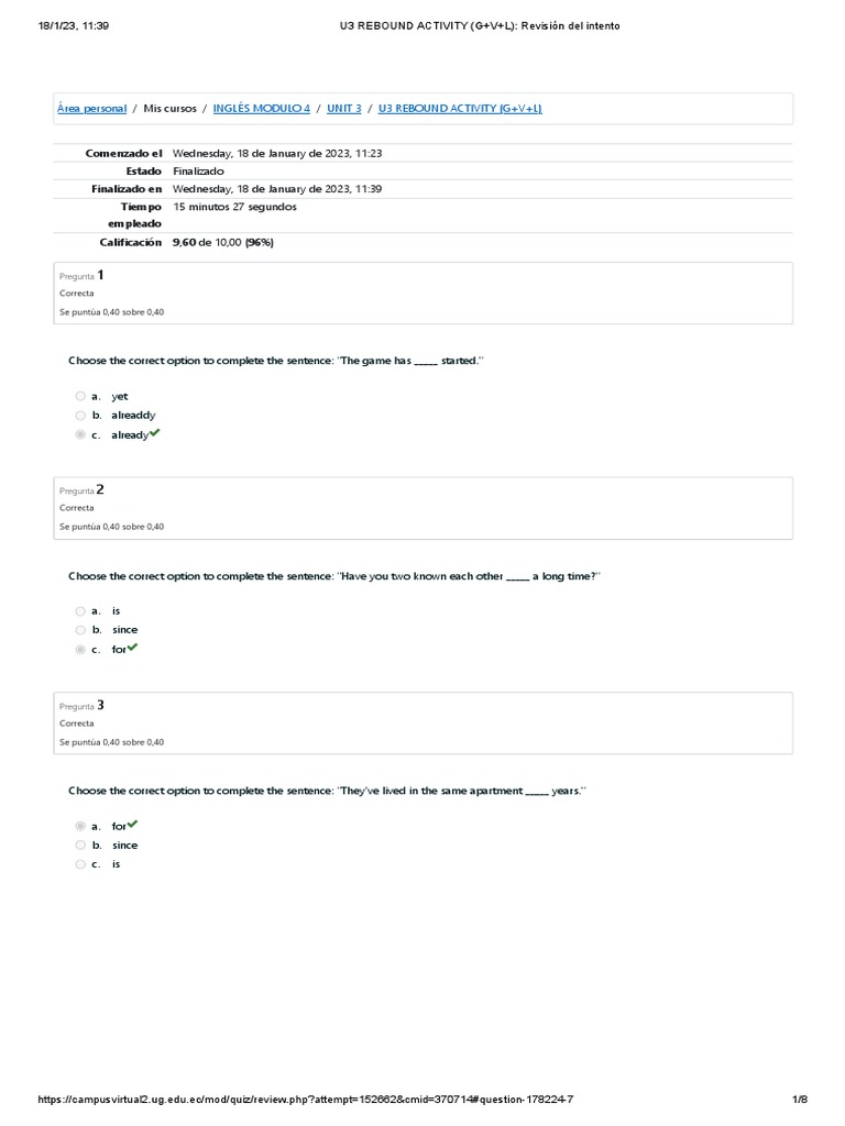 9.6U3 REBOUND ACTIVITY (G+V+L) - Revisión Del Intento | PDF | Cuisine | Foods