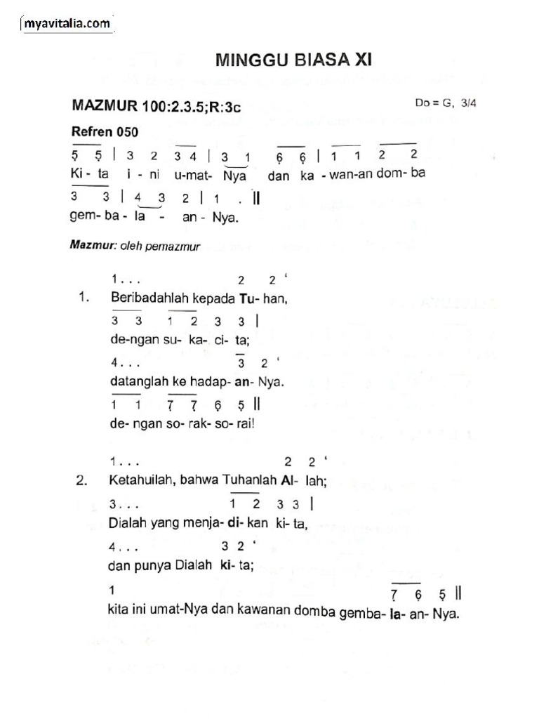 Mazmur Minggu Biasa XI - TH A | PDF