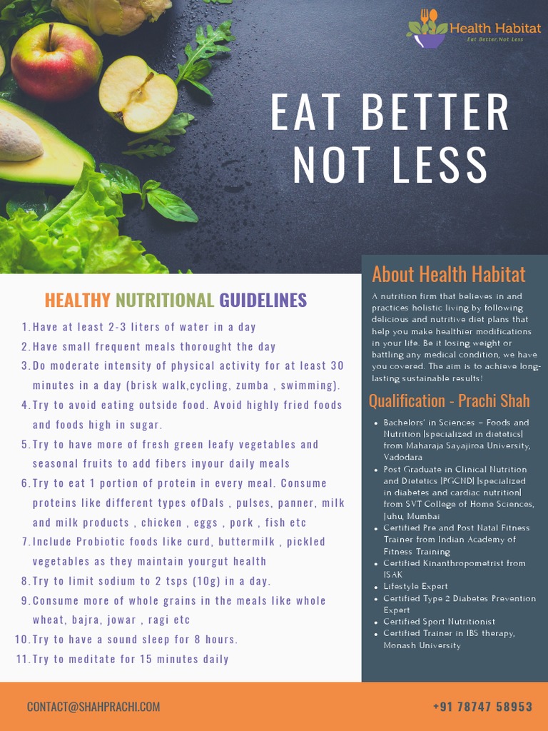 Healthy Nutritional Guidelines by Prachi Shah | PDF | Dietitian ...