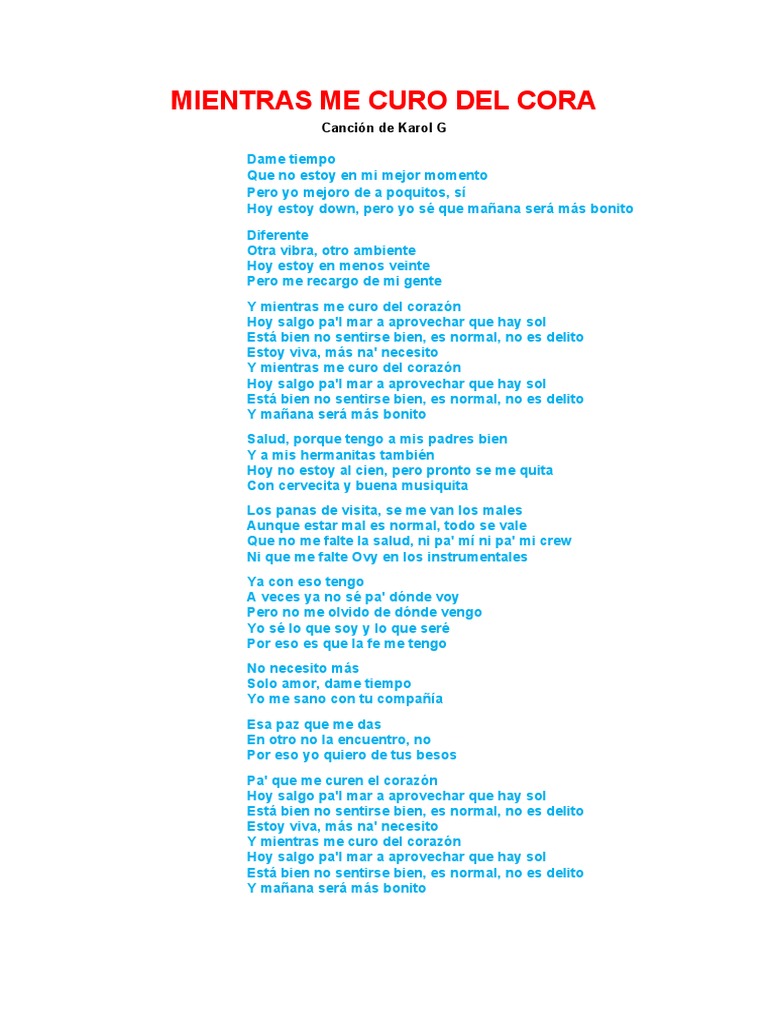 Mientras Me Curo Del Cora | PDF