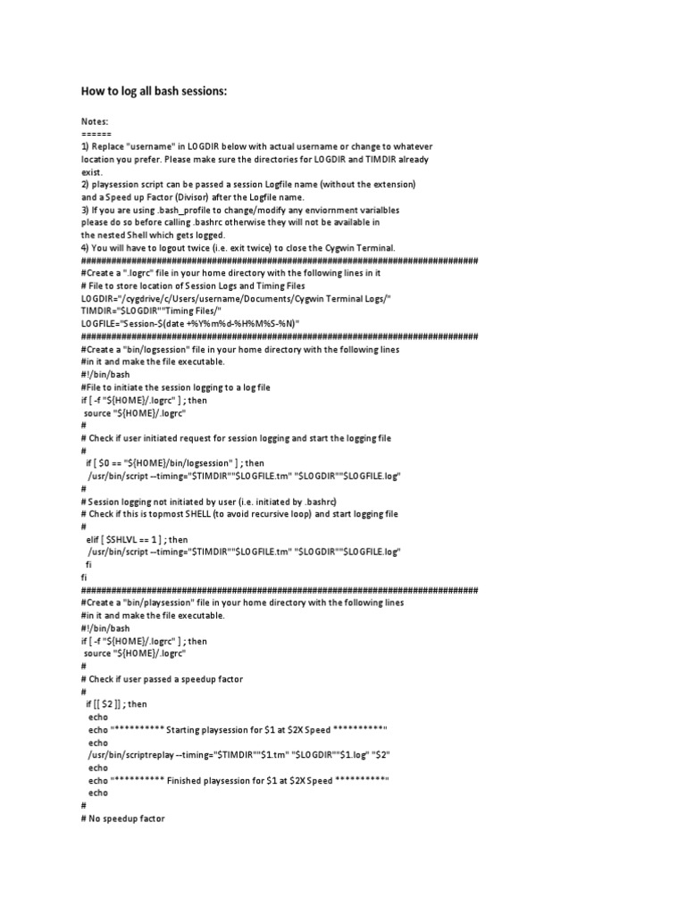 Bash Session Logging Setup Guide | PDF | User (Computing) | Information ...