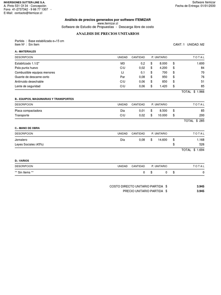 APU - Base Estabilizada e 15 CM | PDF