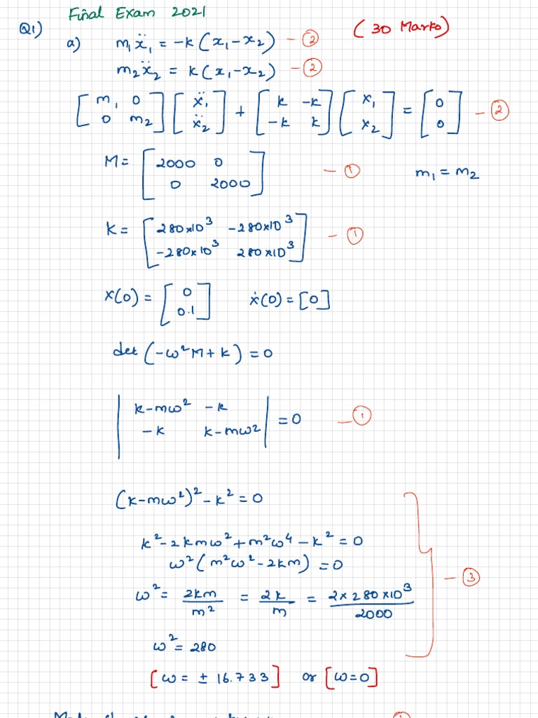 ENG534 Dynamics - Final Exam - Solution 2021 | PDF