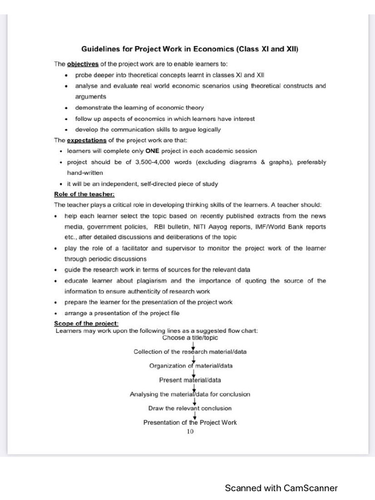 Economics Project - Guidelines | PDF