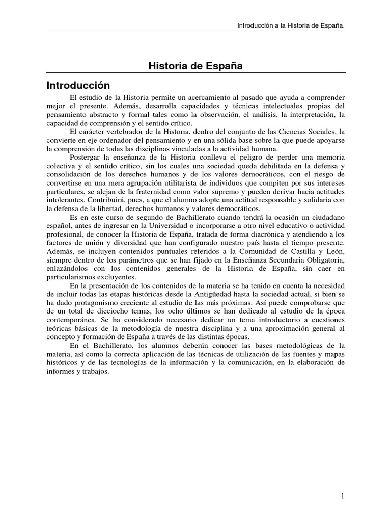 Historia de España-Síntesis-00 Introducción A La Historia de España | PDF