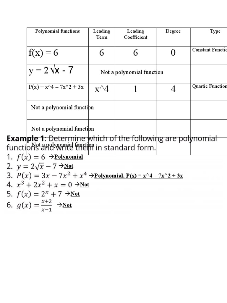Understanding Polynomial Functions | PDF