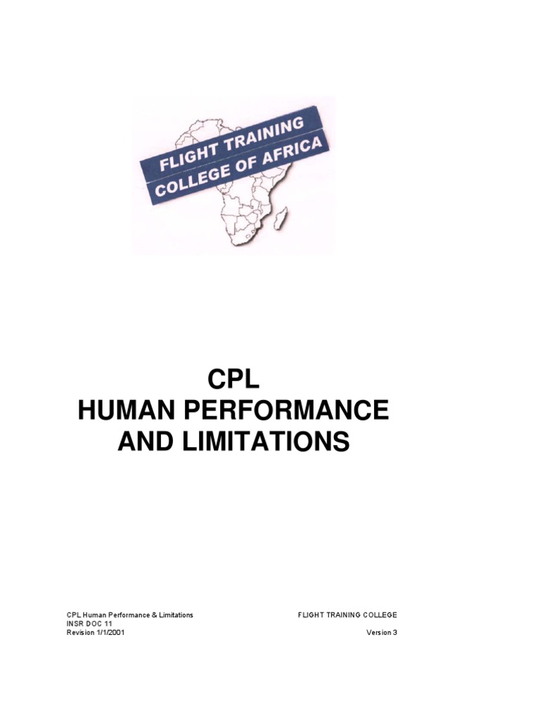 CPL Human Performance and Limitations Manual | PDF | Lung | Coronary ...