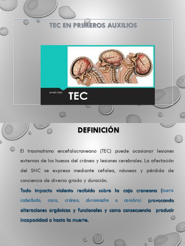 Tipos de TEC en Primeros Auxilios | PDF | Lesión | Sistema nervioso central