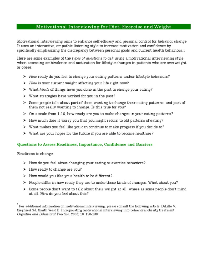 Motivational Interviewing | PDF