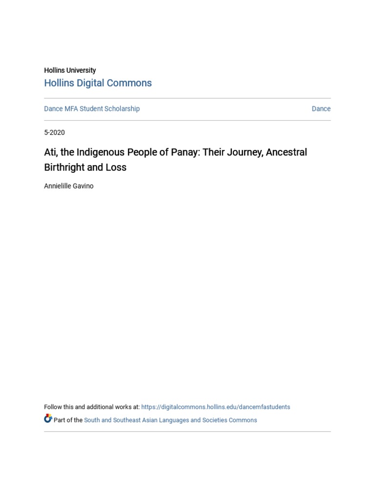 Ati The Indigenous People of Panay Their Journey Ancestral Bir | PDF