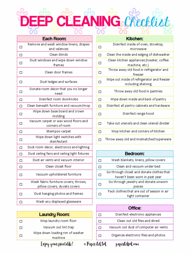 House Cleaning Checklist | PDF | Vacuum Cleaner | Door