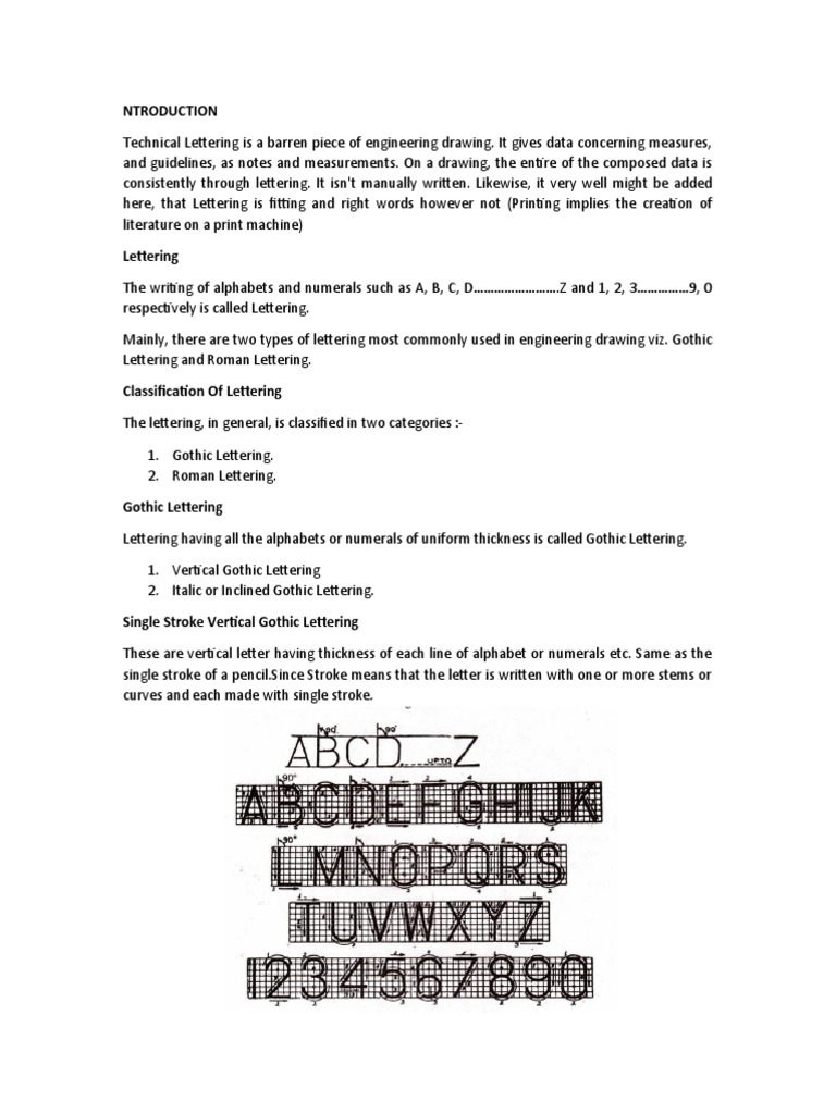 Technical Lettering - Gothic Letters | PDF