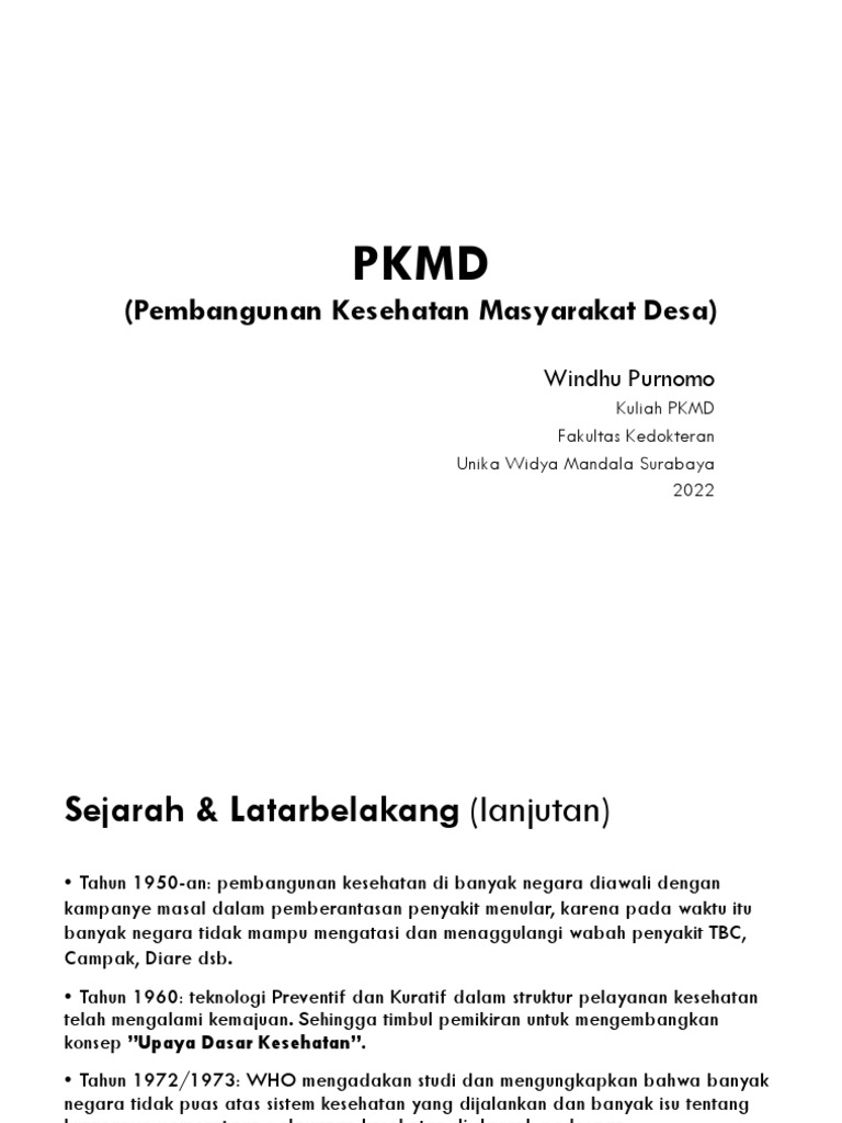Sejarah dan Implementasi PKMD di Indonesia | PDF | Kesehatan Holistik