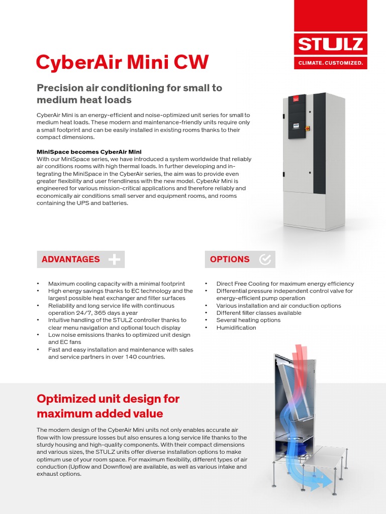 STULZ CyberAir Mini CW Brochure 2104 EN | PDF | Efficient Energy Use | Air Conditioning