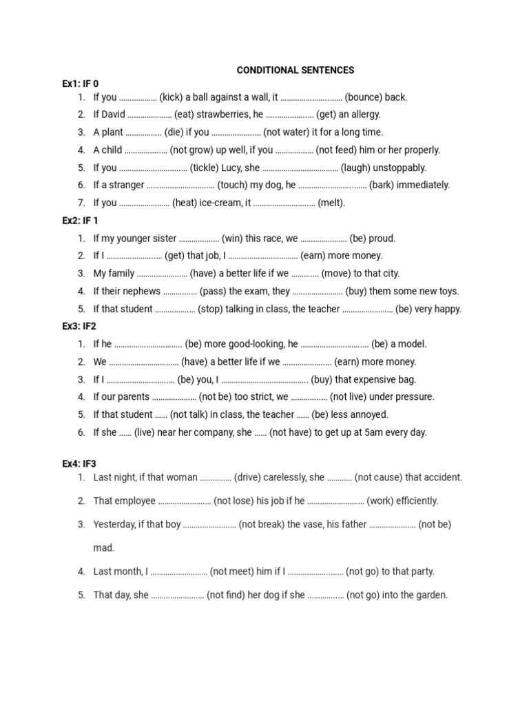 Exercise - Conditional Sentences | PDF