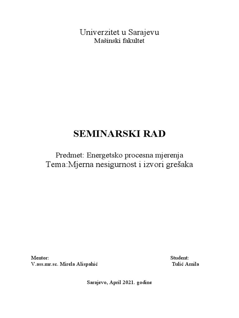 Seminarski Mjer | PDF