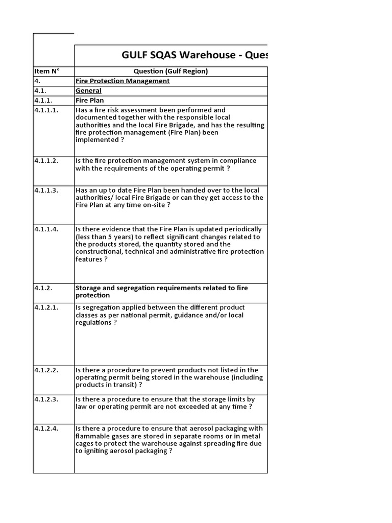 GulfSQASWarehouse-Questionnaire&Guidelines-2018UpdatedVersion | PDF ...
