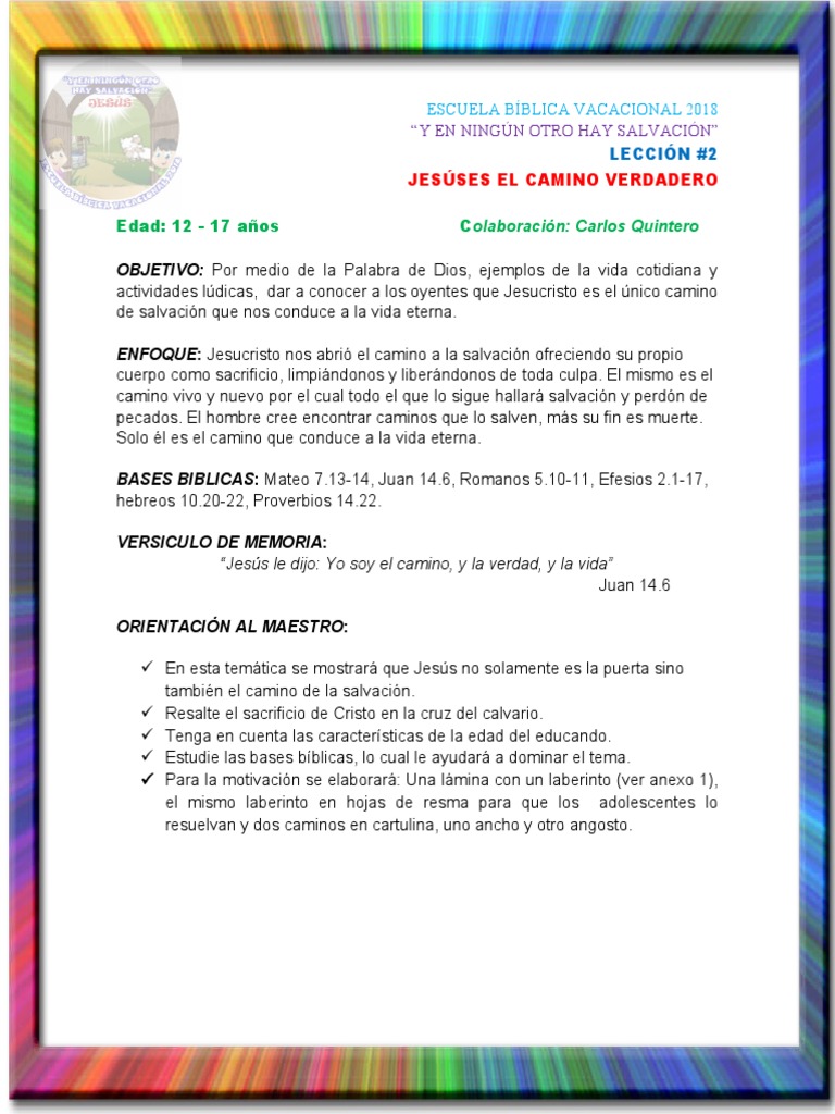 Lección No 2 12 - 17 Años | PDF | Pecado | Salvación